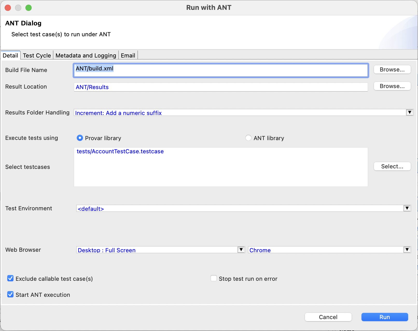 Apache Ant Generating Ant Build Xml File Provar
